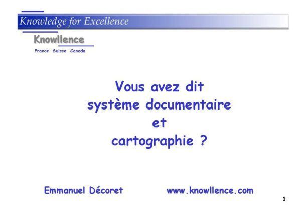 Système documentaire, cartographie et ISO 9001:2000